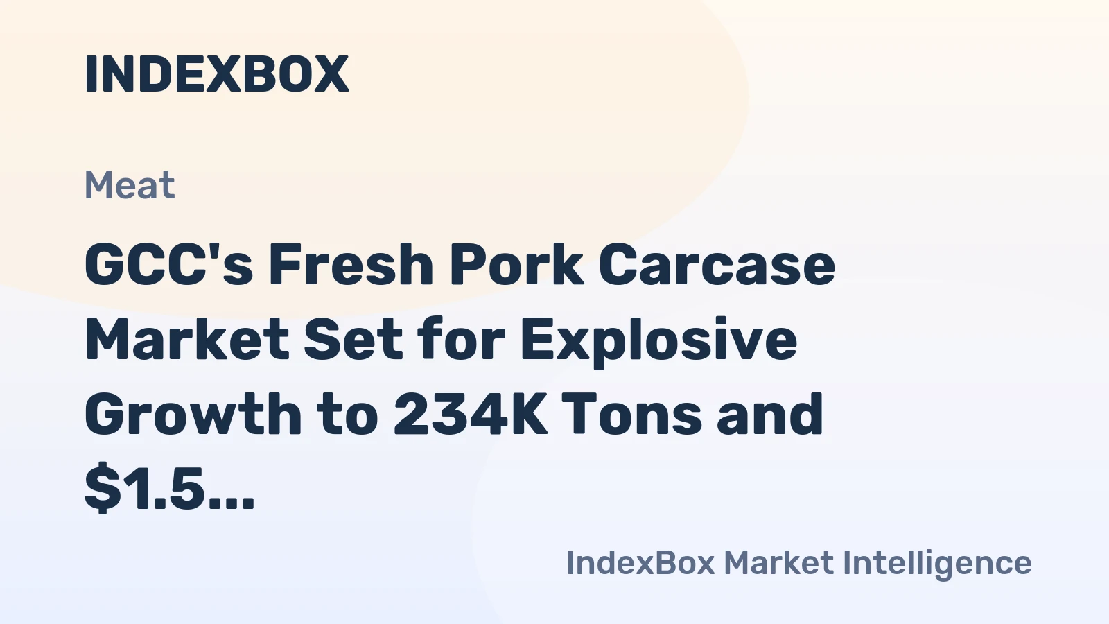 GCC's Fresh Pork Carcase Market Set for Explosive Growth to 234K Tons and $1.5 Billion