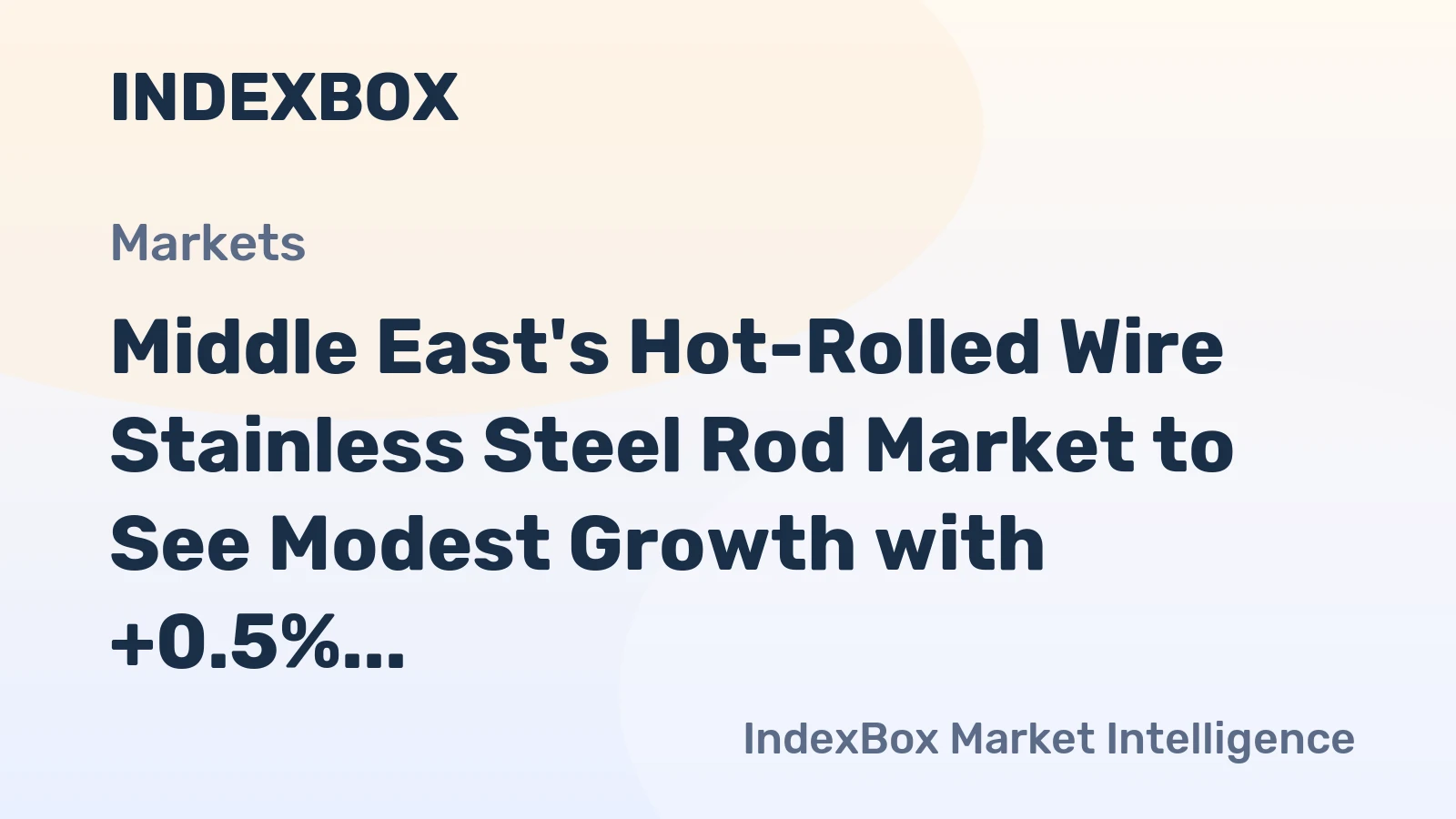 Middle East's Hot-Rolled Wire Stainless Steel Rod Market to See Modest Growth with +0.5% Volume CAGR