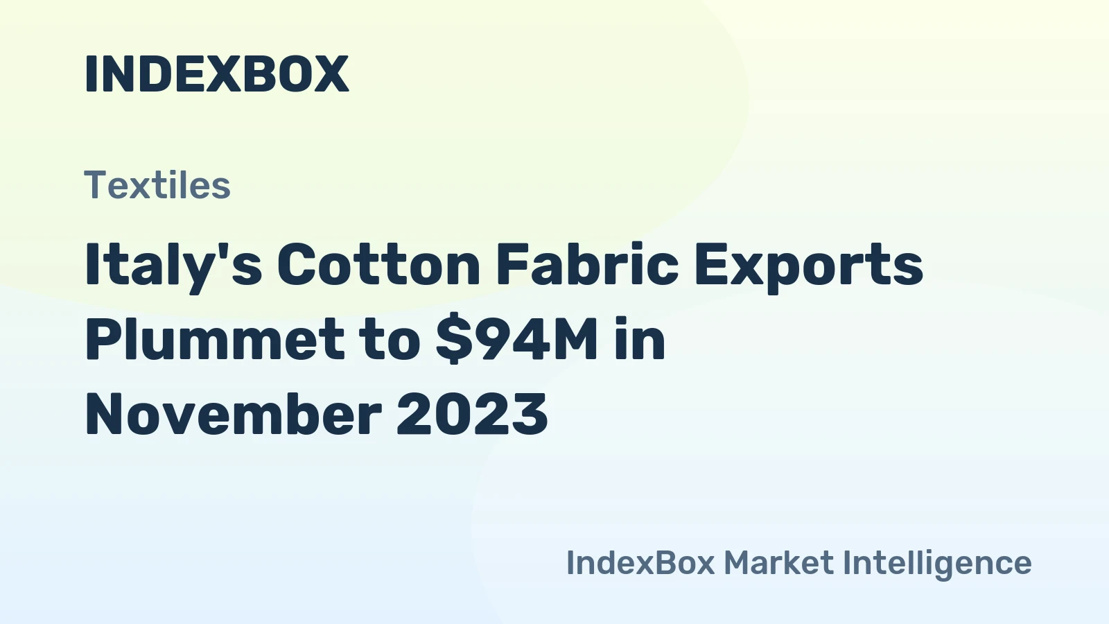 Italy's Cotton Fabric Exports Plummet to $94M in November 2023