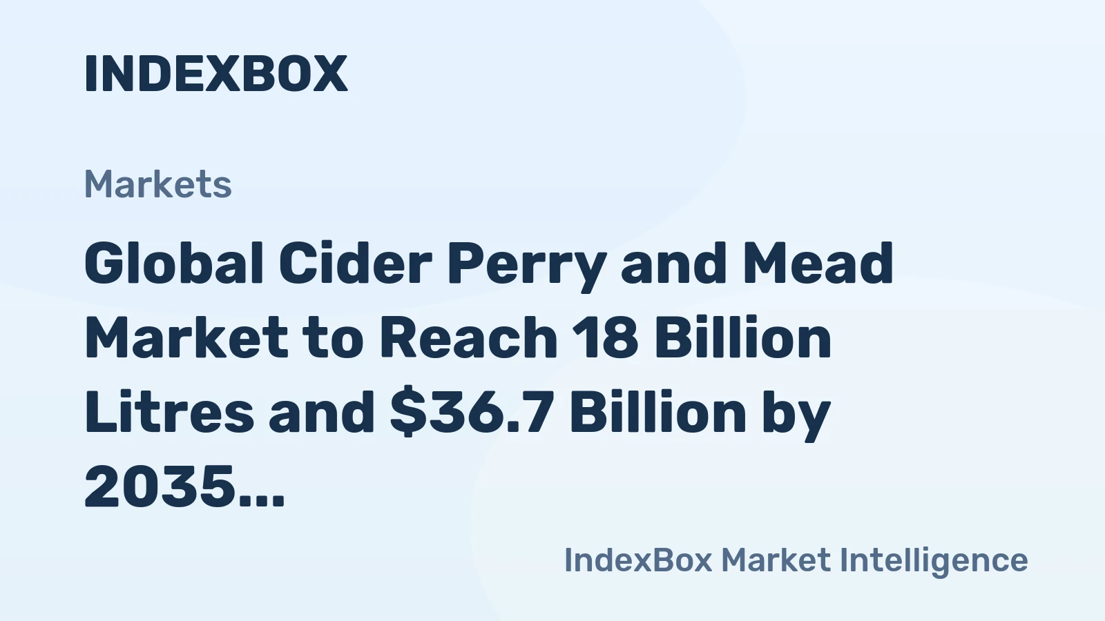 Global Cider Perry and Mead Market to Reach 18 Billion Litres and $36.7 Billion by 2035