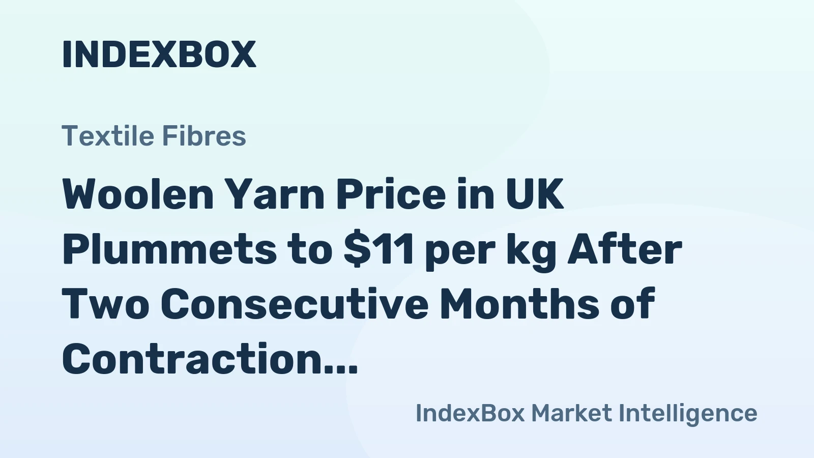 Woolen Yarn Price in UK Plummets to $11 per kg After Two Consecutive Months of Contraction