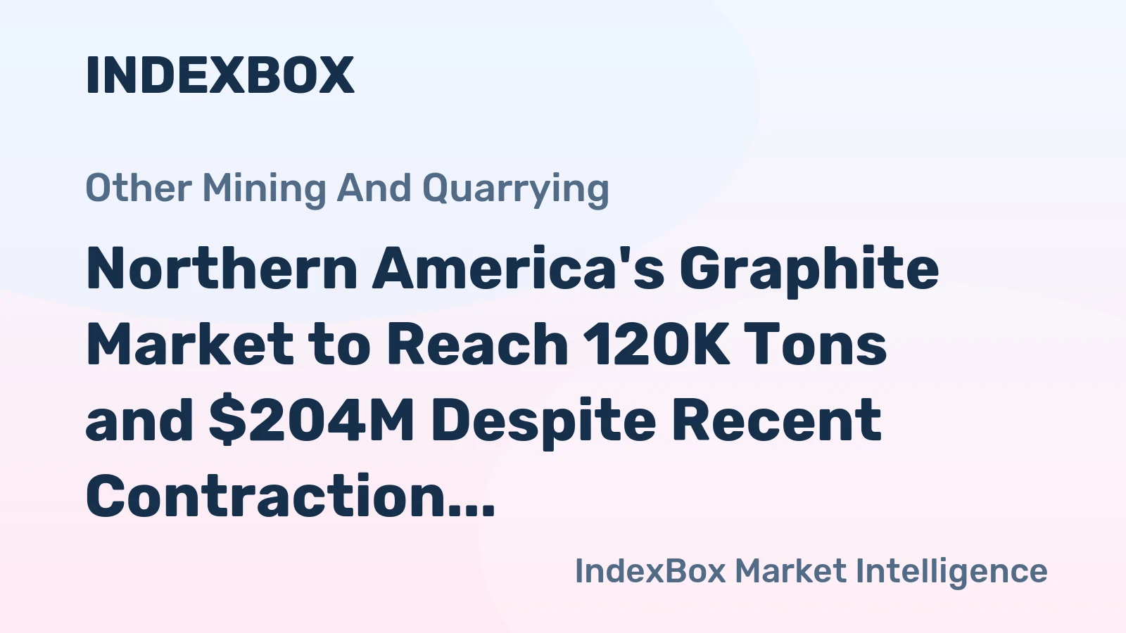 Northern America's Graphite Market to Reach 120K Tons and $204M Despite Recent Contraction