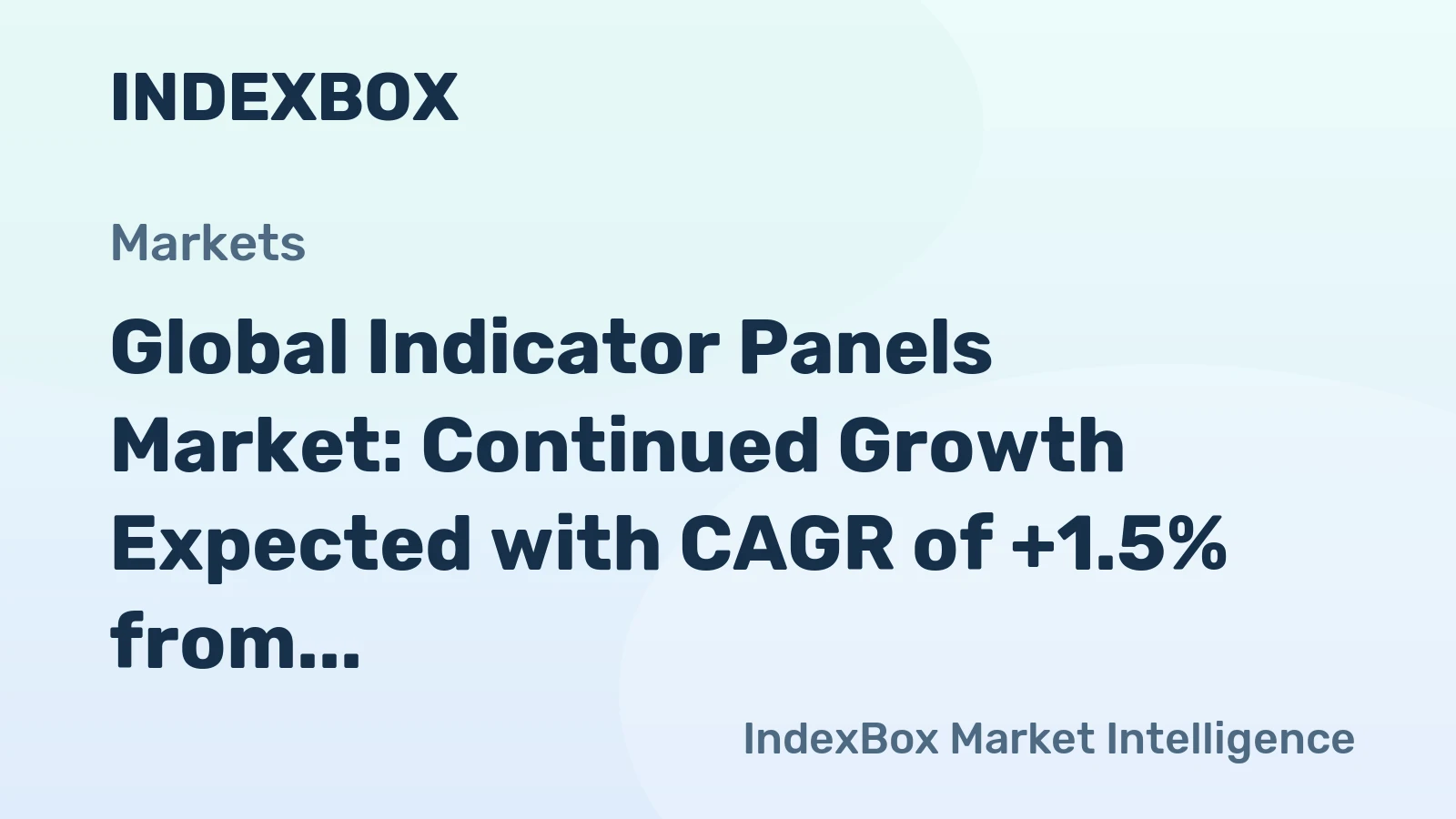 Global Indicator Panels Market: Continued Growth Expected with CAGR of +1.5% from 2024 to 2035