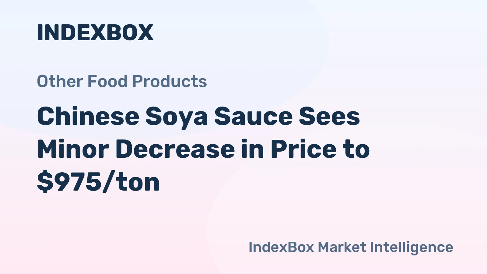 Chinese Soya Sauce Sees Minor Decrease in Price to $975/ton
