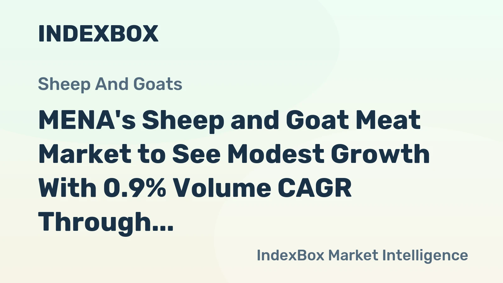 MENA's Sheep and Goat Meat Market to See Modest Growth With 0.9% Volume CAGR Through 2035
