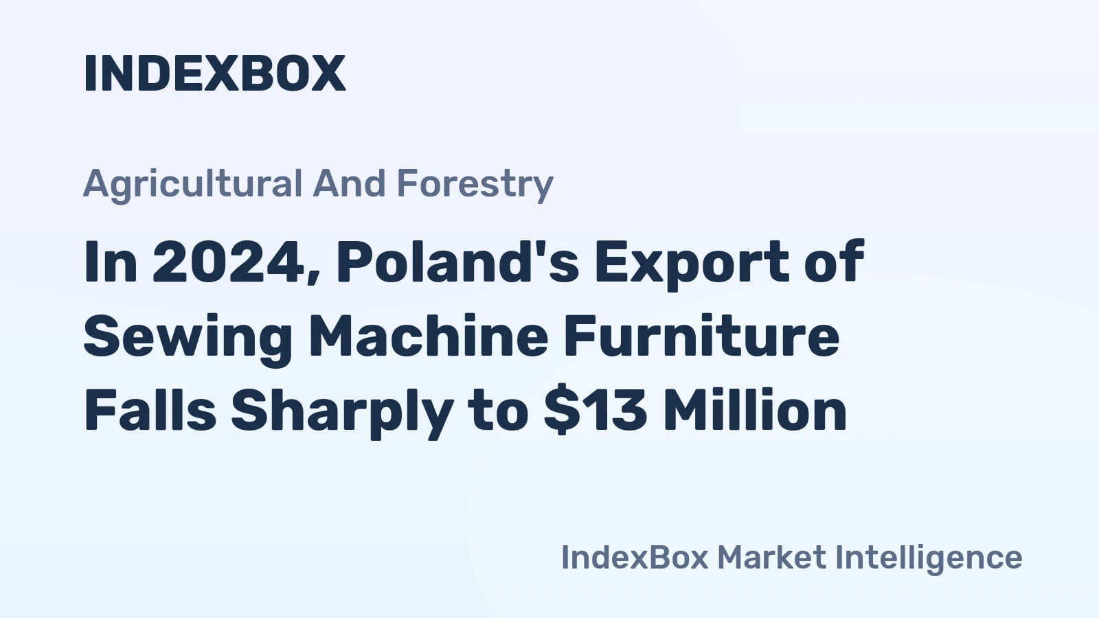 In 2024, Poland's Export of Sewing Machine Furniture Falls Sharply to $13 Million