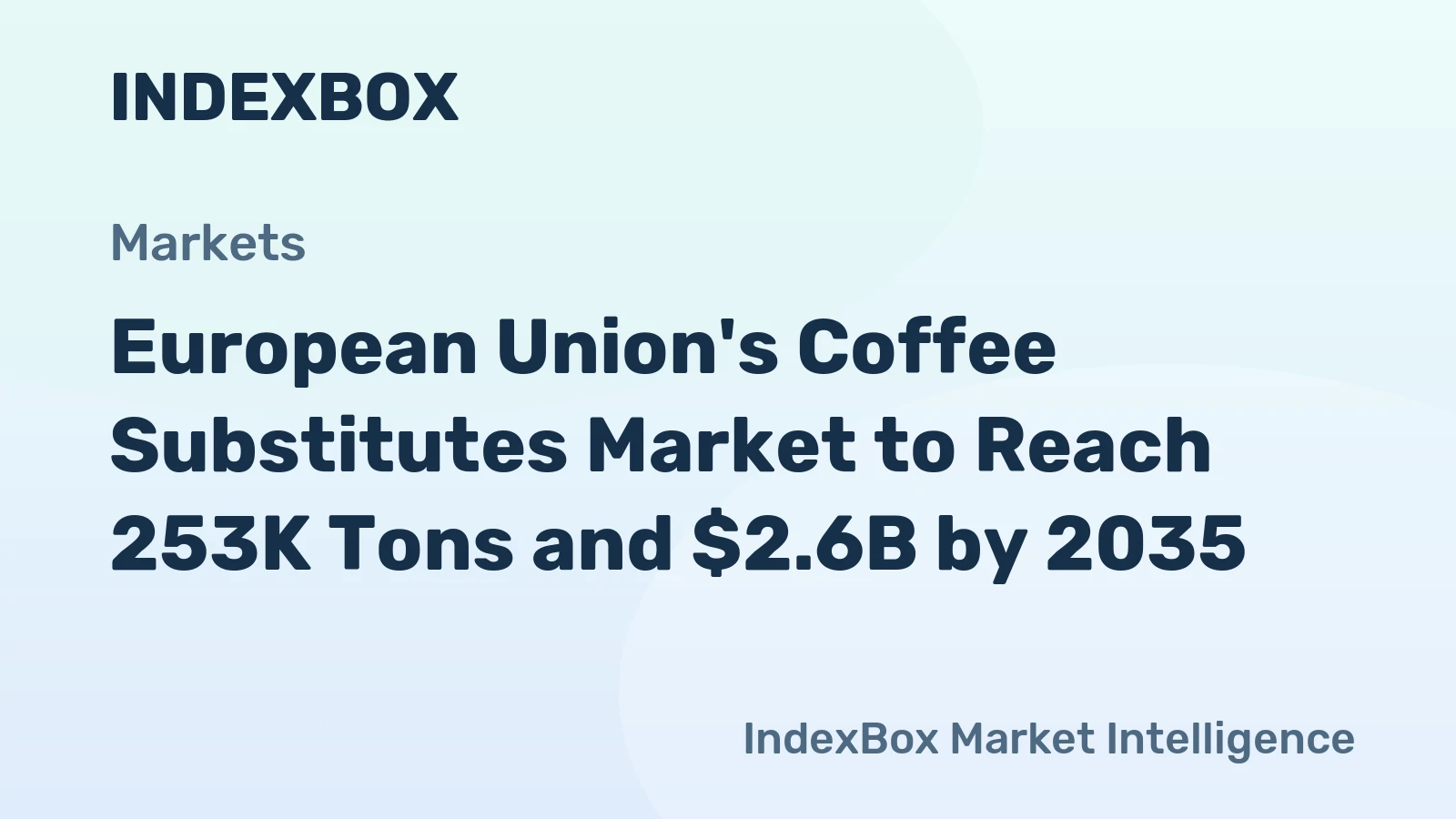 European Union's Coffee Substitutes Market to Reach 253K Tons and $2.6B by 2035