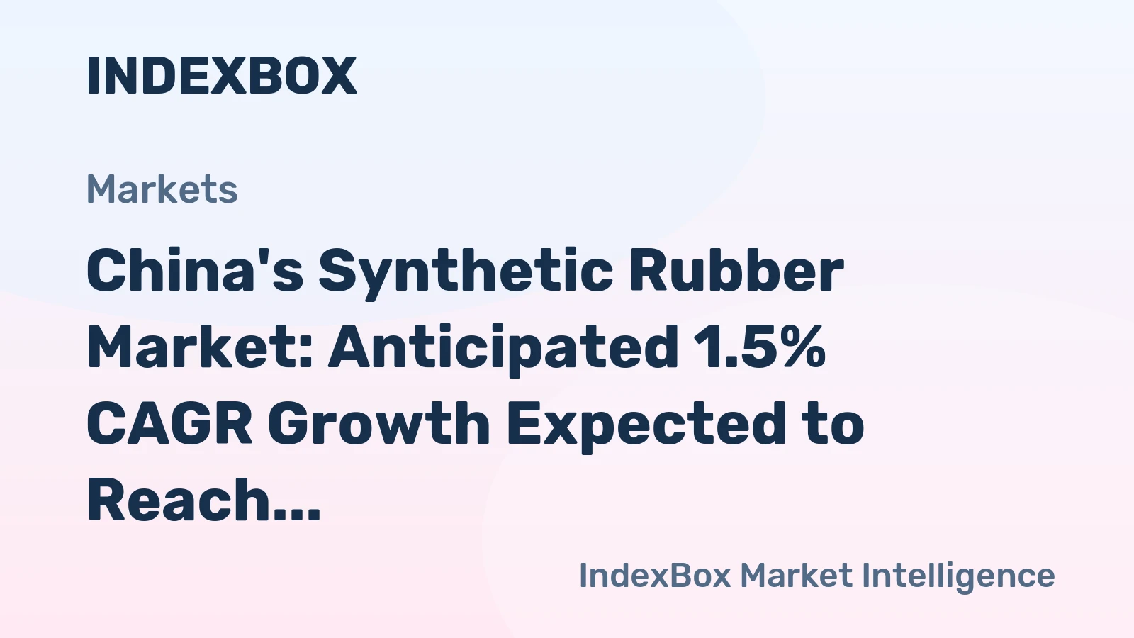 China's Synthetic Rubber Market: Anticipated 1.5% CAGR Growth Expected to Reach 6.5M Tons by 2035