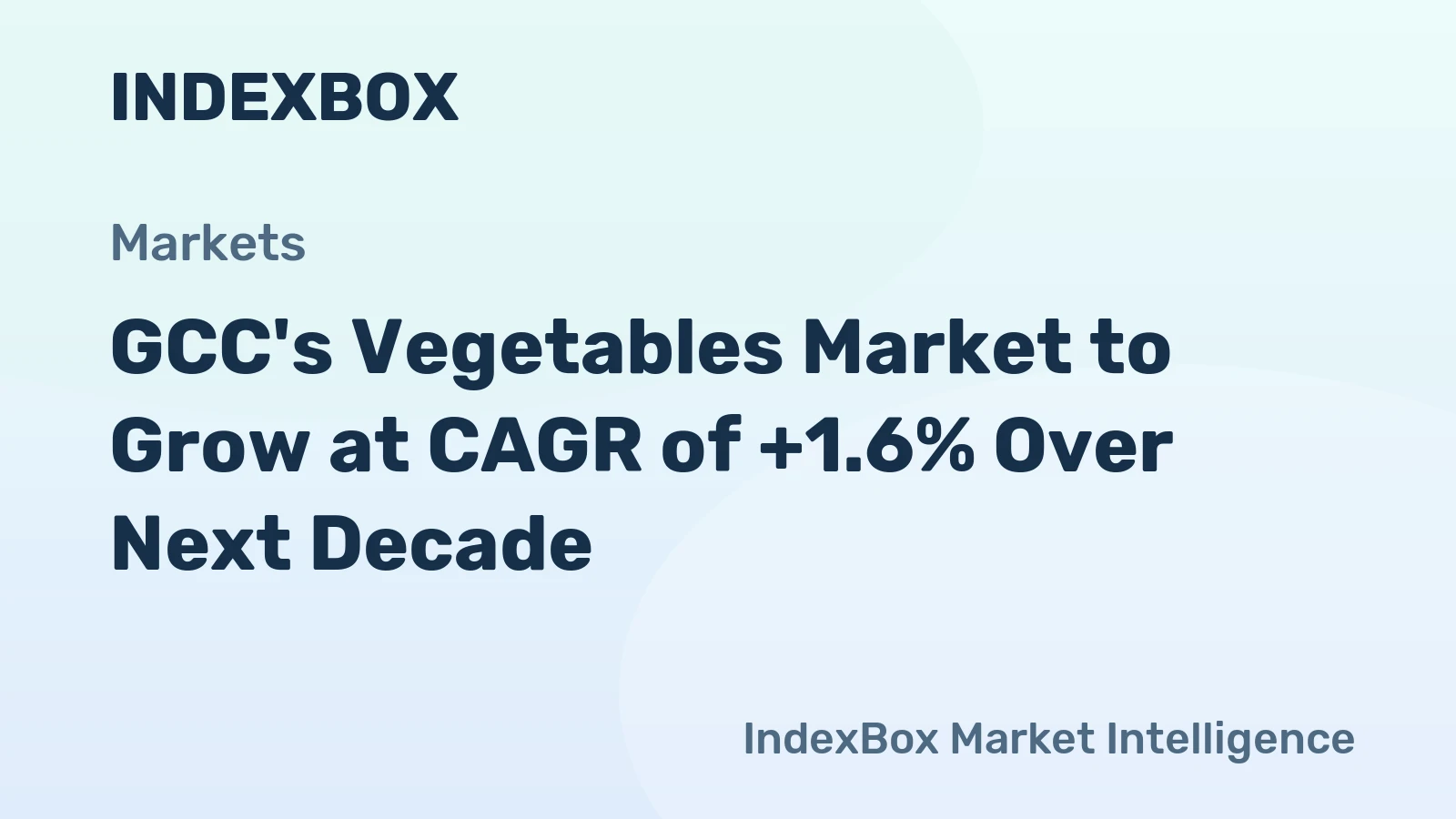 GCC's Vegetables Market to Grow at CAGR of +1.6% Over Next Decade