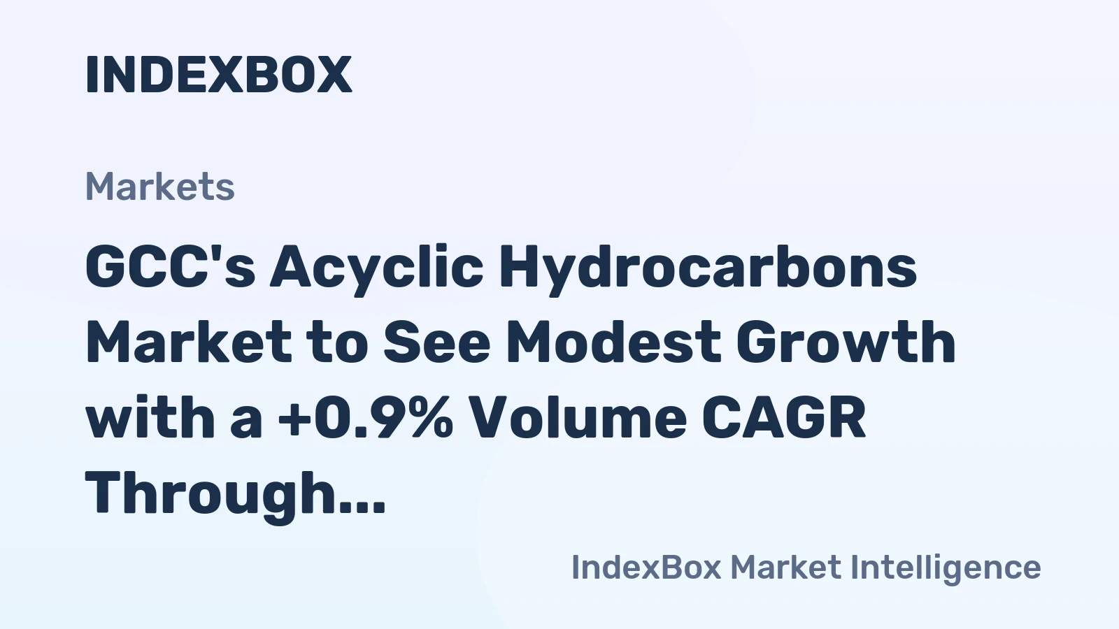 GCC's Acyclic Hydrocarbons Market to See Modest Growth with a +0.9% Volume CAGR Through 2035