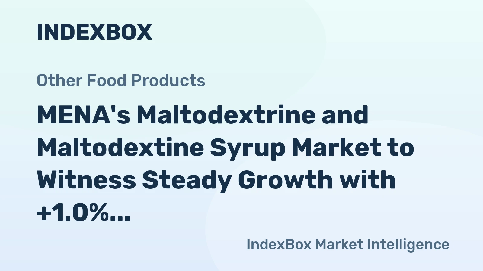 MENA's Maltodextrine and Maltodextine Syrup Market to Witness Steady Growth with +1.0% CAGR from 2024 to 2035