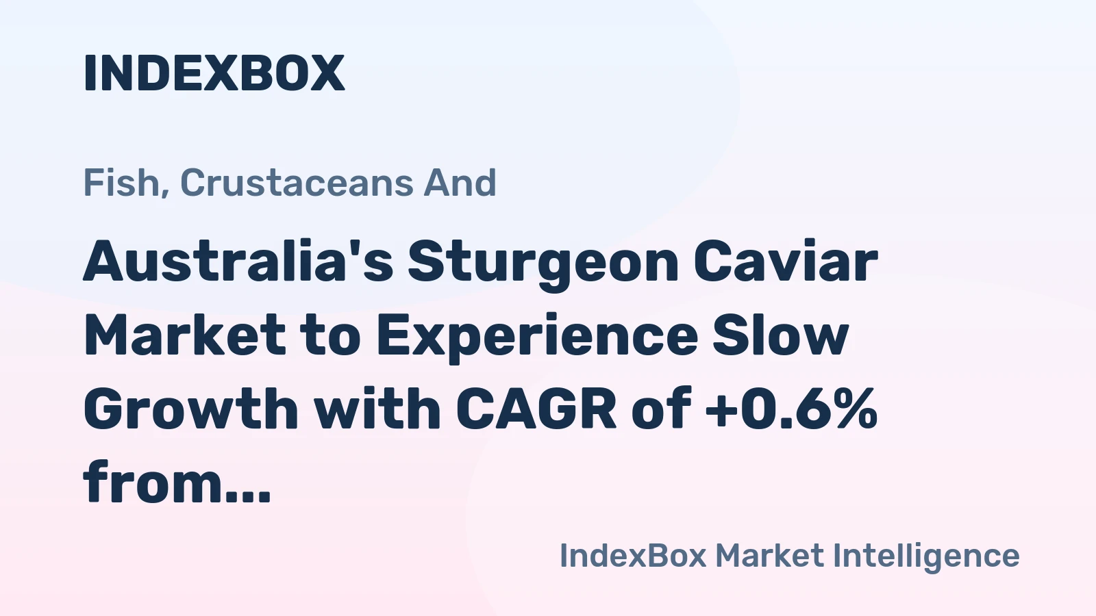 Australia's Sturgeon Caviar Market to Experience Slow Growth with CAGR of +0.6% from 2024 to 2035