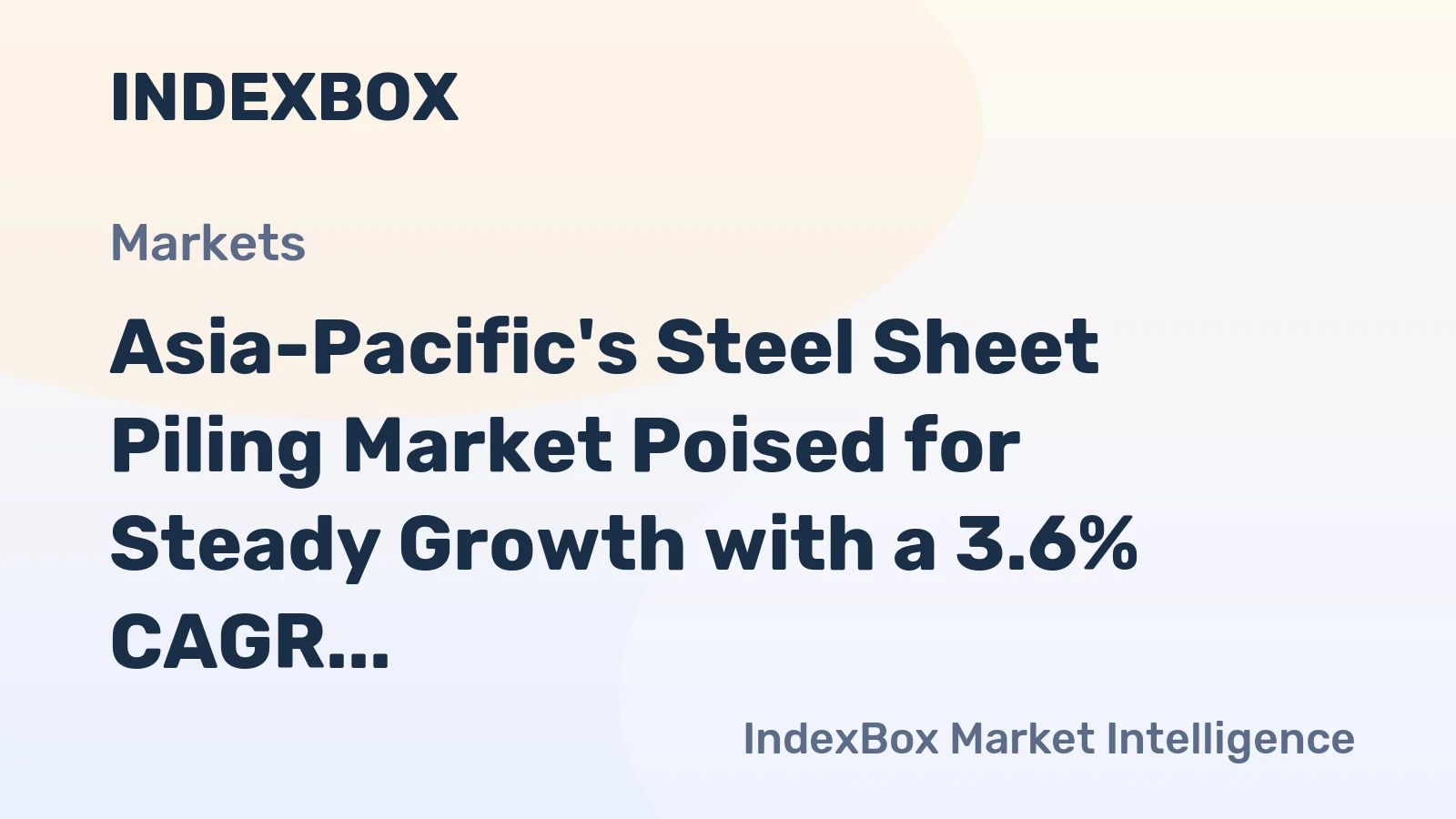 Asia-Pacific's Steel Sheet Piling Market Poised for Steady Growth with a 3.6% CAGR in Value