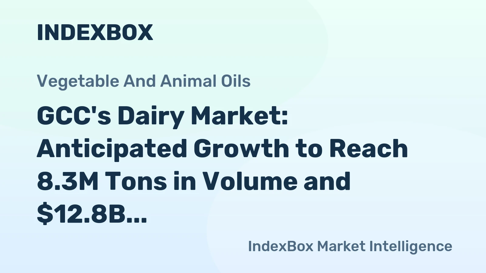 GCC's Dairy Market: Anticipated Growth to Reach 8.3M Tons in Volume and $12.8B in Value by 2035