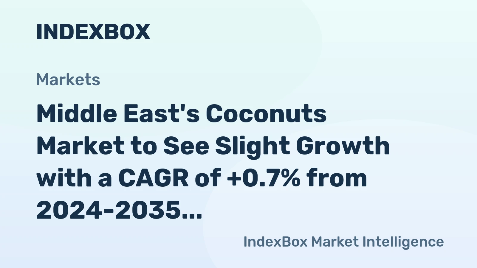 Middle East's Coconuts Market to See Slight Growth with a CAGR of +0.7% from 2024-2035