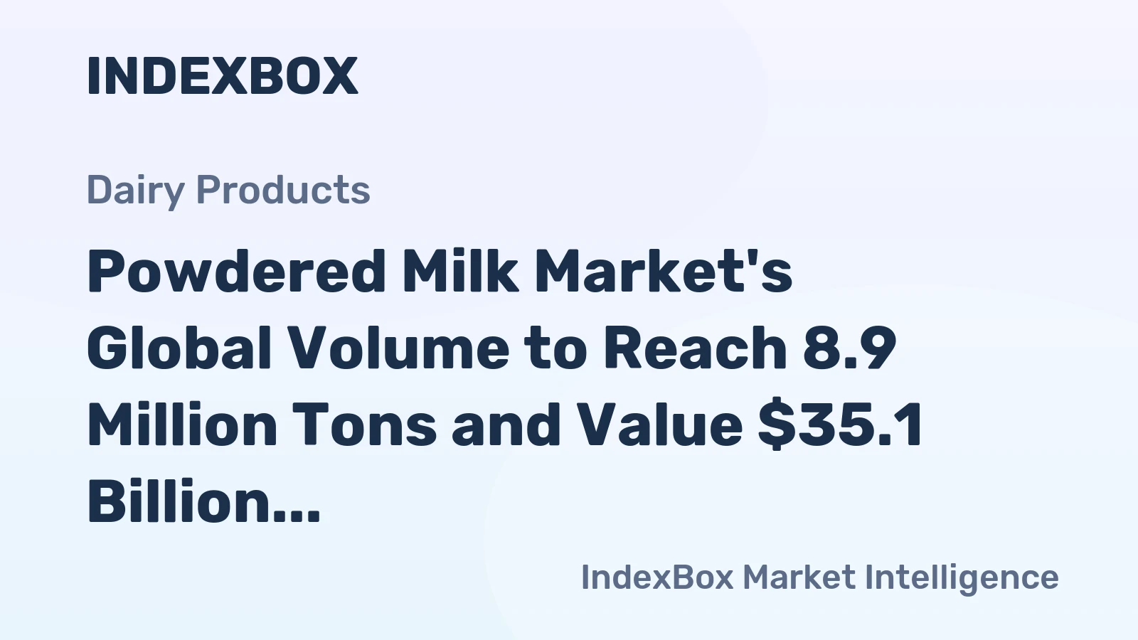 Powdered Milk Market's Global Volume to Reach 8.9 Million Tons and Value $35.1 Billion by 2035