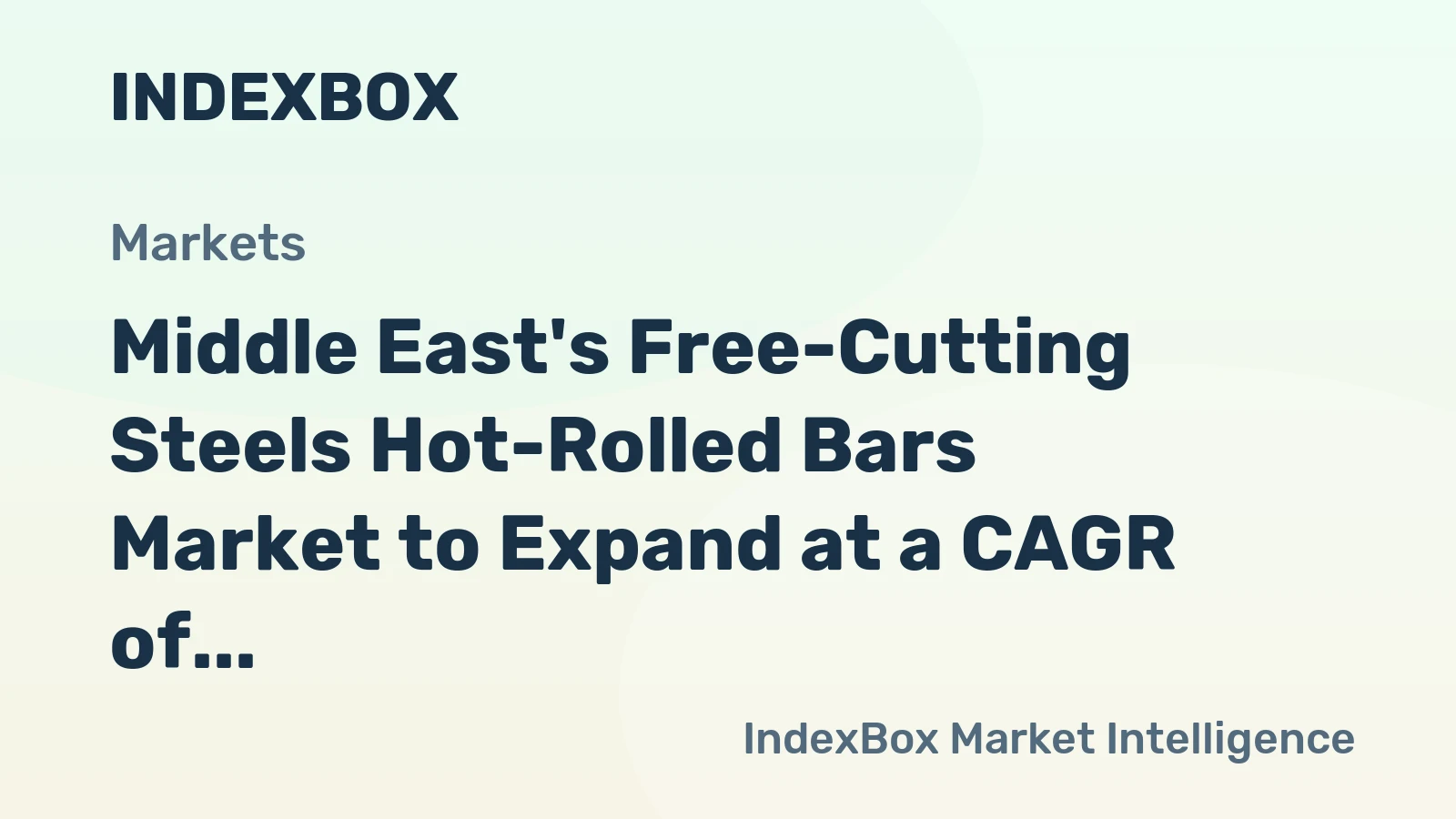 Middle East's Free-Cutting Steels Hot-Rolled Bars Market to Expand at a CAGR of +0.5% Over the Next Decade