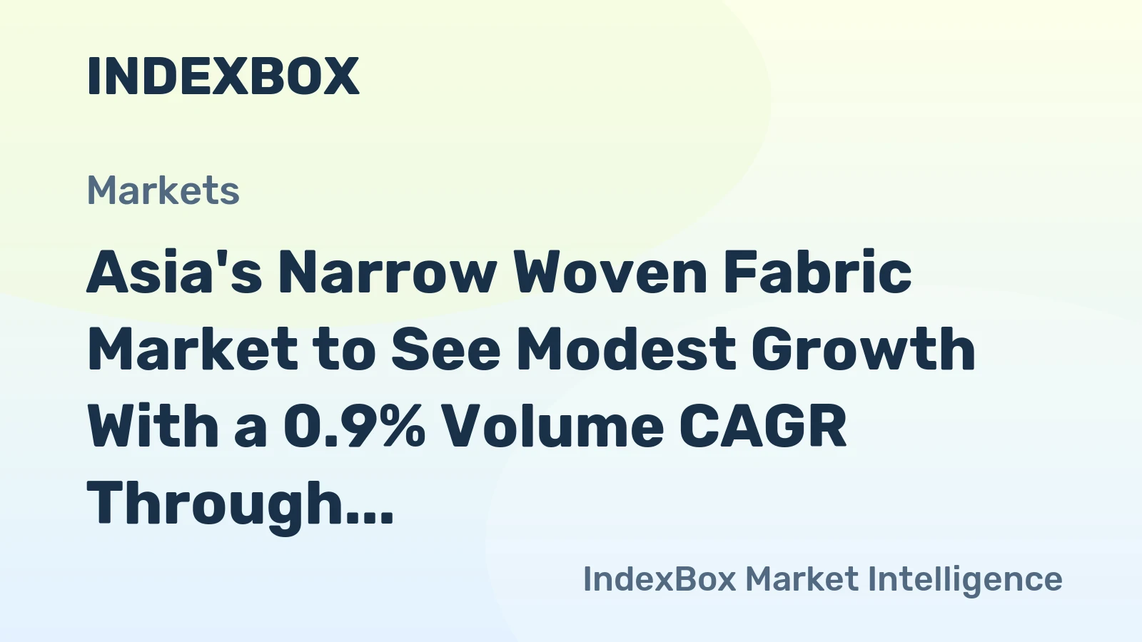 Asia's Narrow Woven Fabric Market to See Modest Growth With a 0.9% Volume CAGR Through 2035