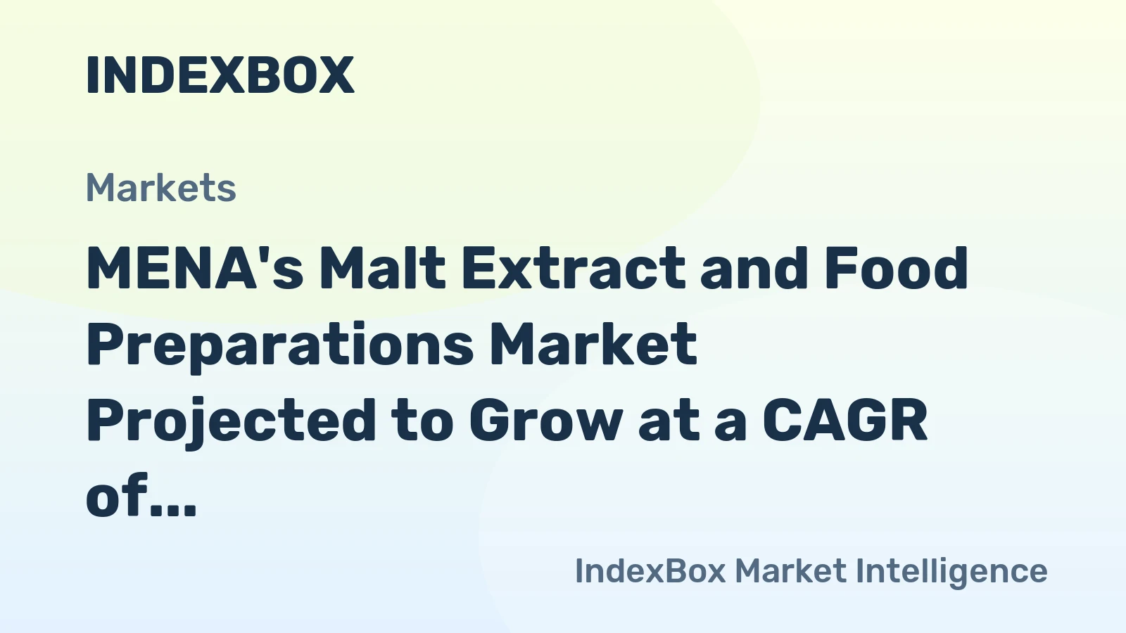 MENA's Malt Extract and Food Preparations Market Projected to Grow at a CAGR of +1.3% by 2035