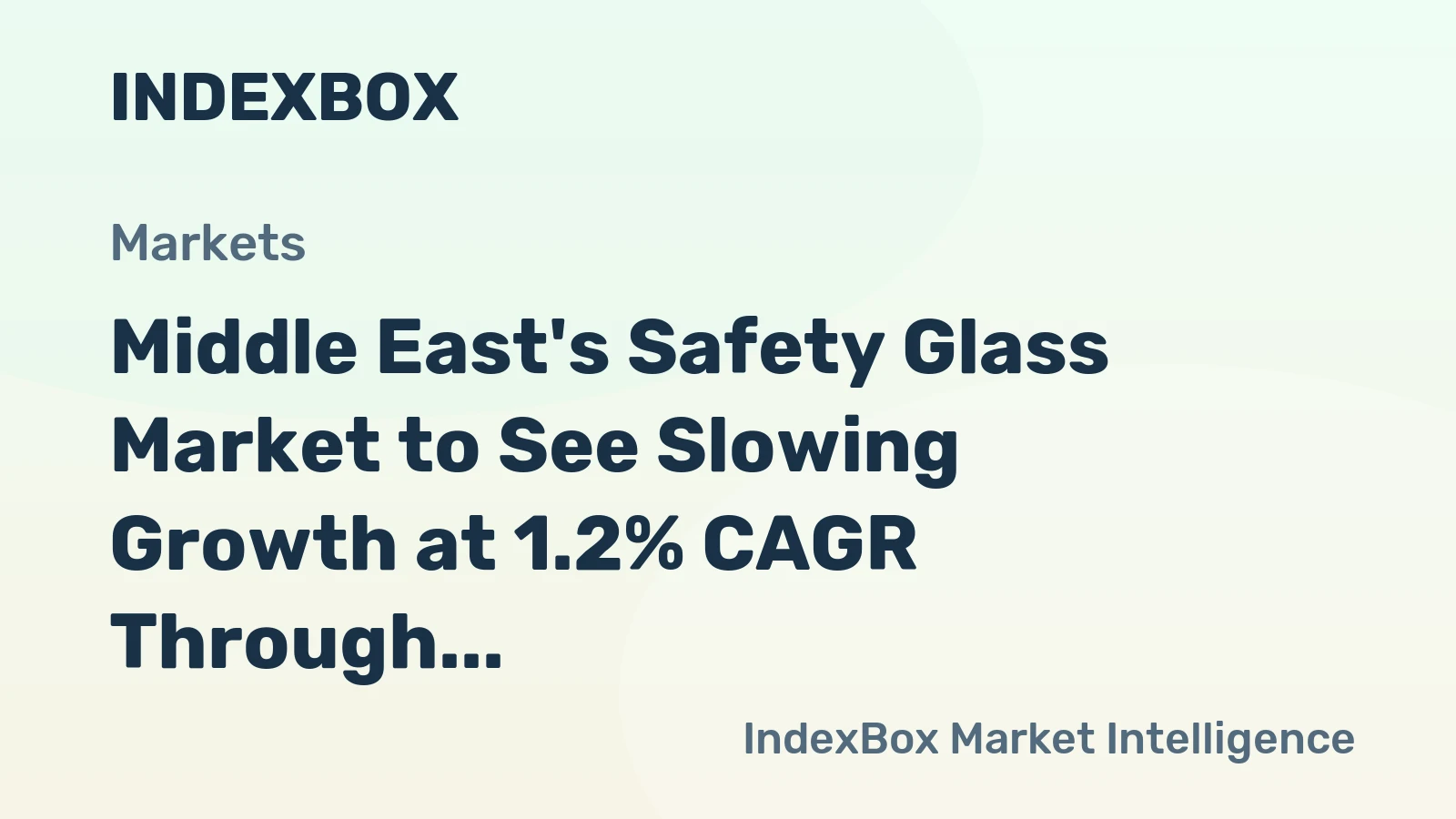 Middle East's Safety Glass Market to See Slowing Growth at 1.2% CAGR Through 2035