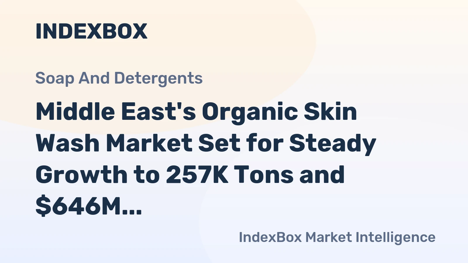 Middle East's Organic Skin Wash Market Set for Steady Growth to 257K Tons and $646M