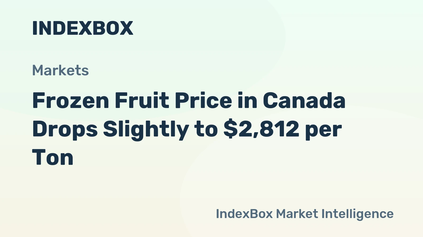 Frozen Fruit Price in Canada Drops Slightly to $2,812 per Ton