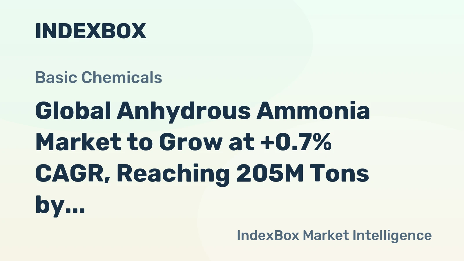Global Anhydrous Ammonia Market to Grow at +0.7% CAGR, Reaching 205M Tons by 2035