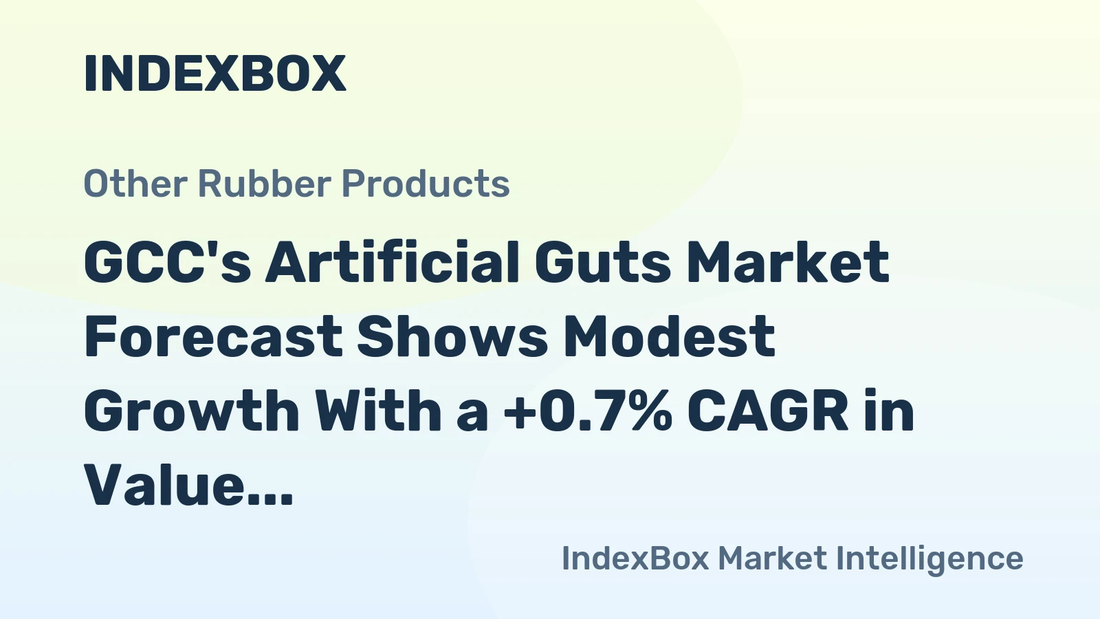 GCC's Artificial Guts Market Forecast Shows Modest Growth With a +0.7% CAGR in Value