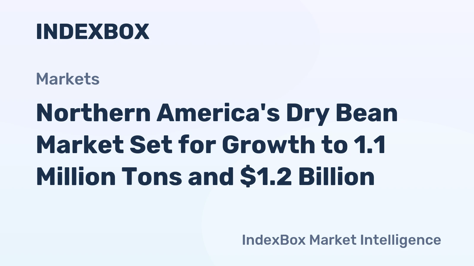 Northern America's Dry Bean Market Set for Growth to 1.1 Million Tons and $1.2 Billion