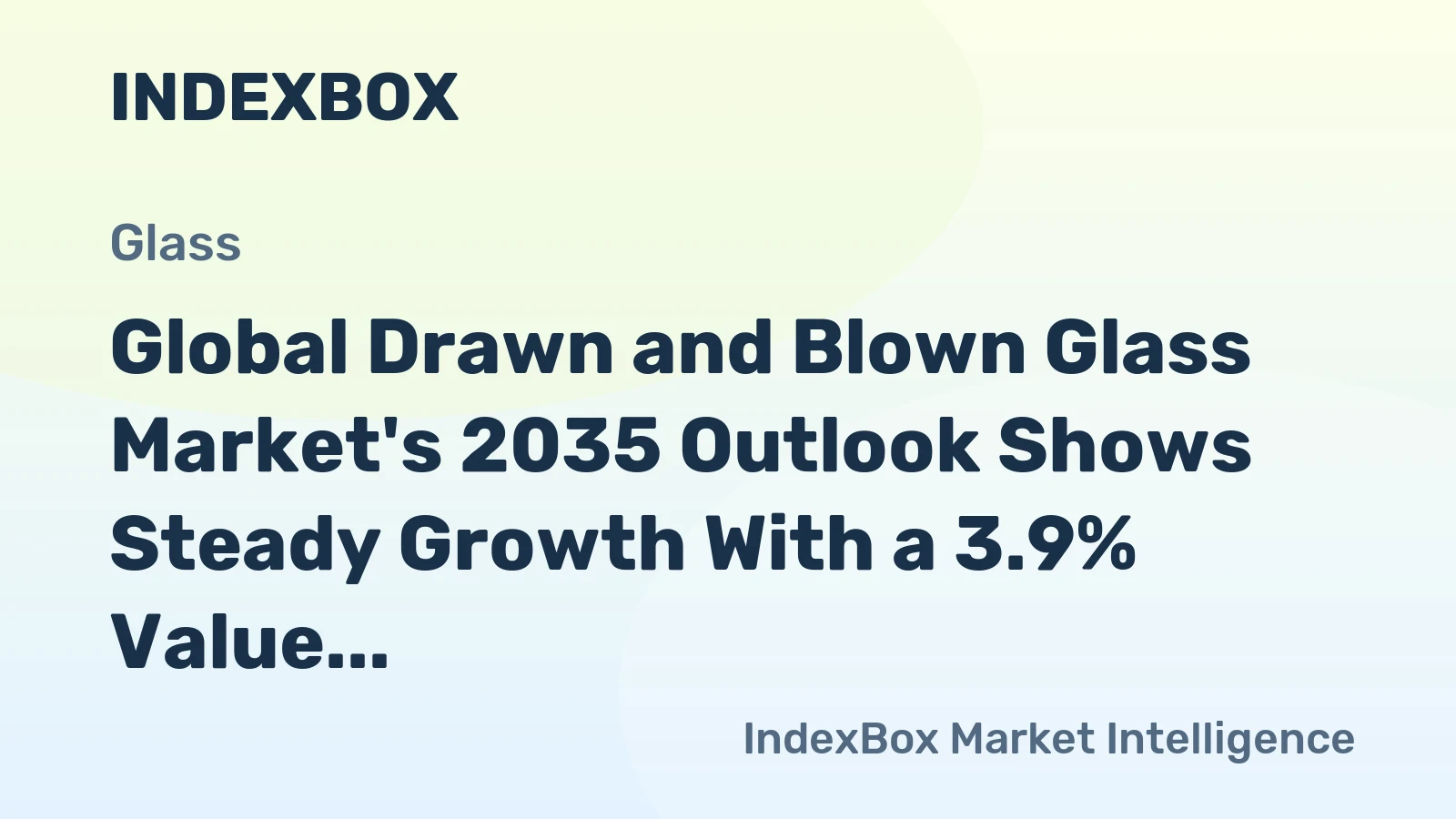 Global Drawn and Blown Glass Market's 2035 Outlook Shows Steady Growth With a 3.9% Value CAGR