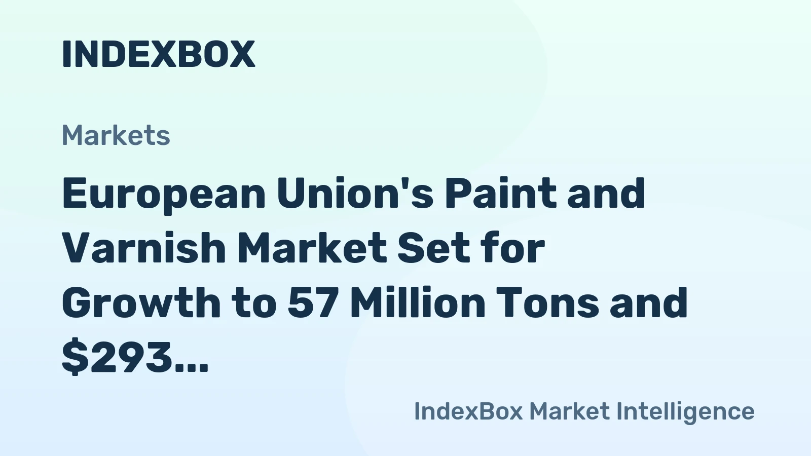 European Union's Paint and Varnish Market Set for Growth to 57 Million Tons and $293 Billion