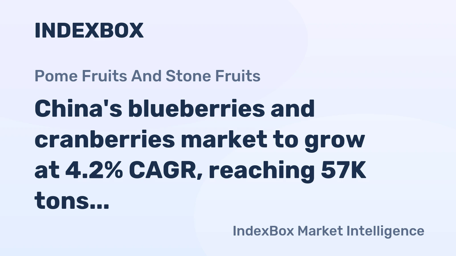 China's blueberries and cranberries market to grow at 4.2% CAGR, reaching 57K tons by 2035, driven by rising domestic demand.