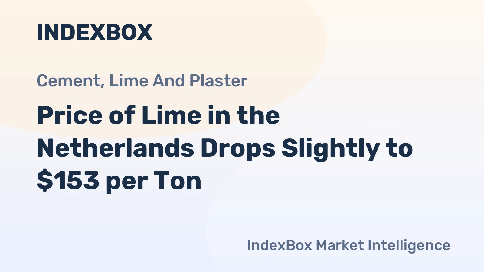 Price of Lime in the Netherlands Drops Slightly to $153 per Ton