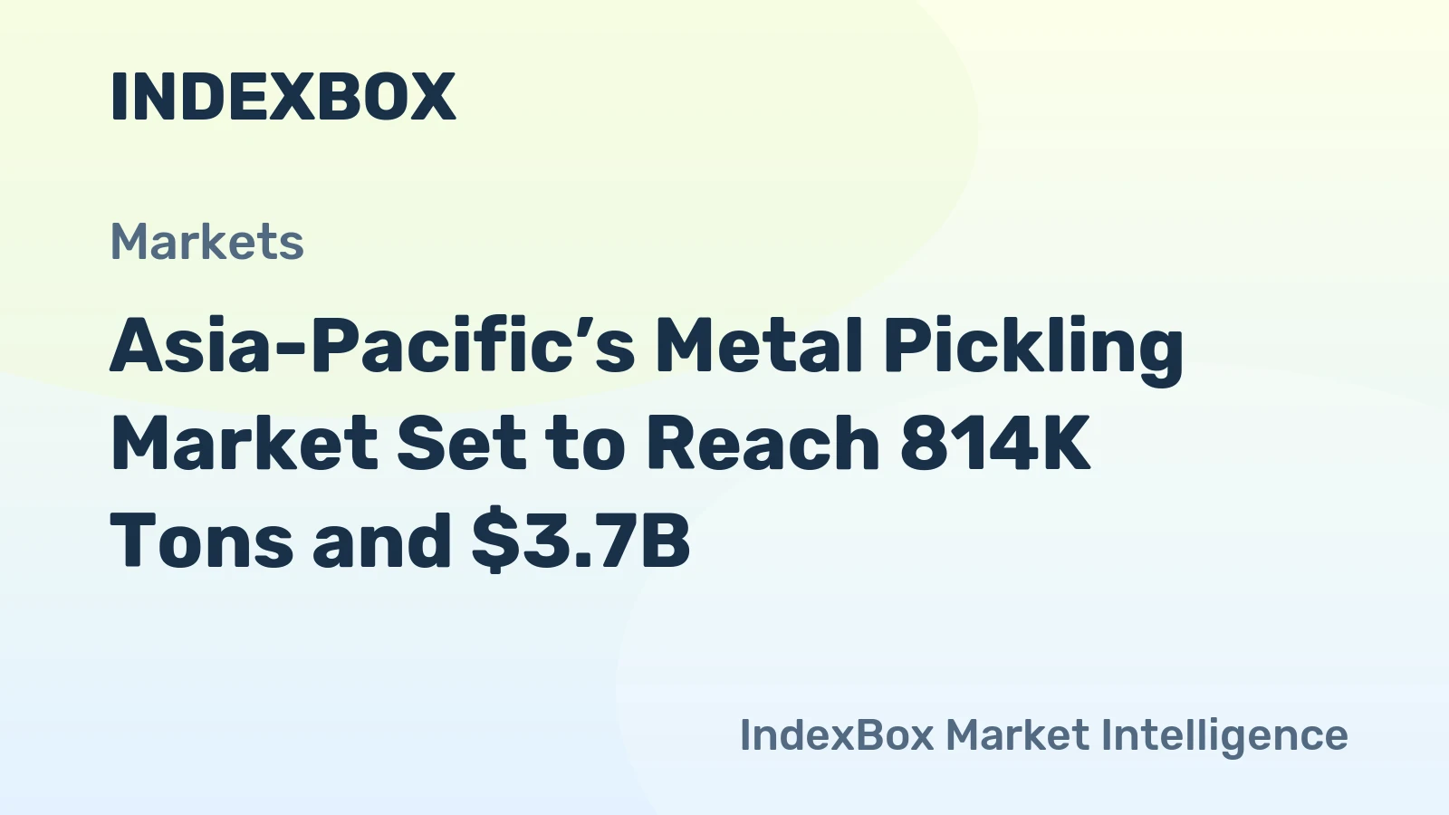 Asia-Pacific’s Metal Pickling Market Set to Reach 814K Tons and $3.7B