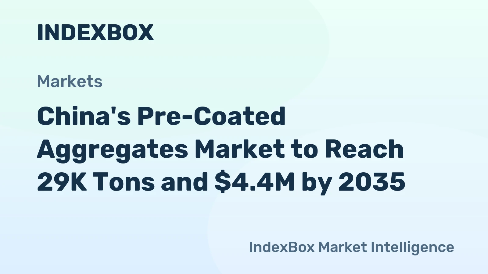 China's Pre-Coated Aggregates Market to Reach 29K Tons and $4.4M by 2035
