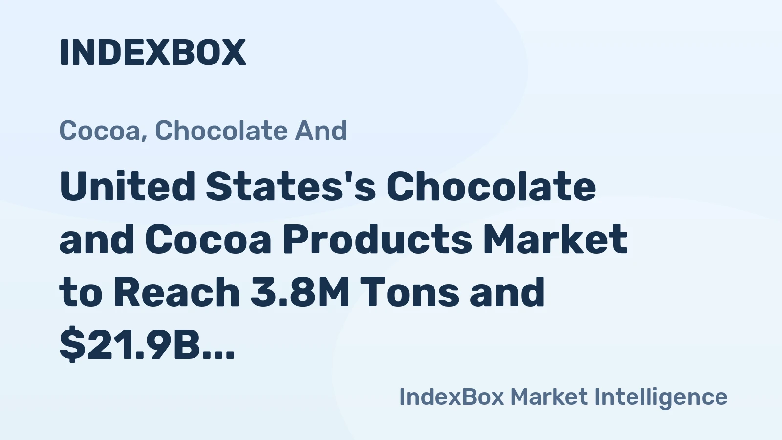 United States's Chocolate and Cocoa Products Market to Reach 3.8M Tons and $21.9B by 2035