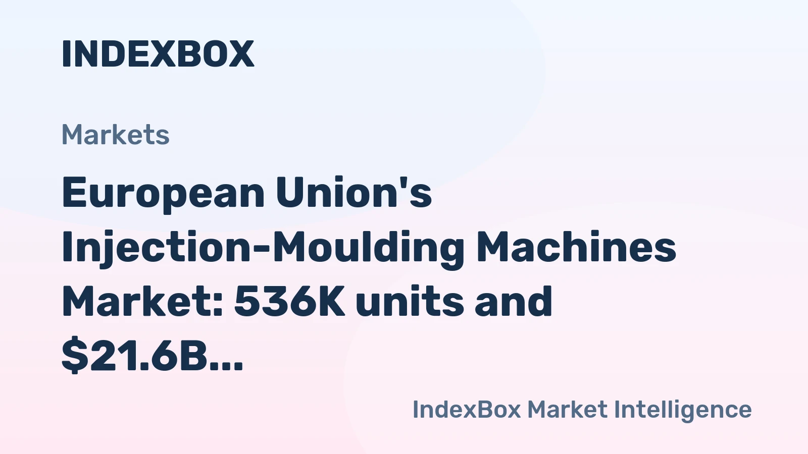 European Union's Injection-Moulding Machines Market: 536K units and $21.6B value projected by 2035