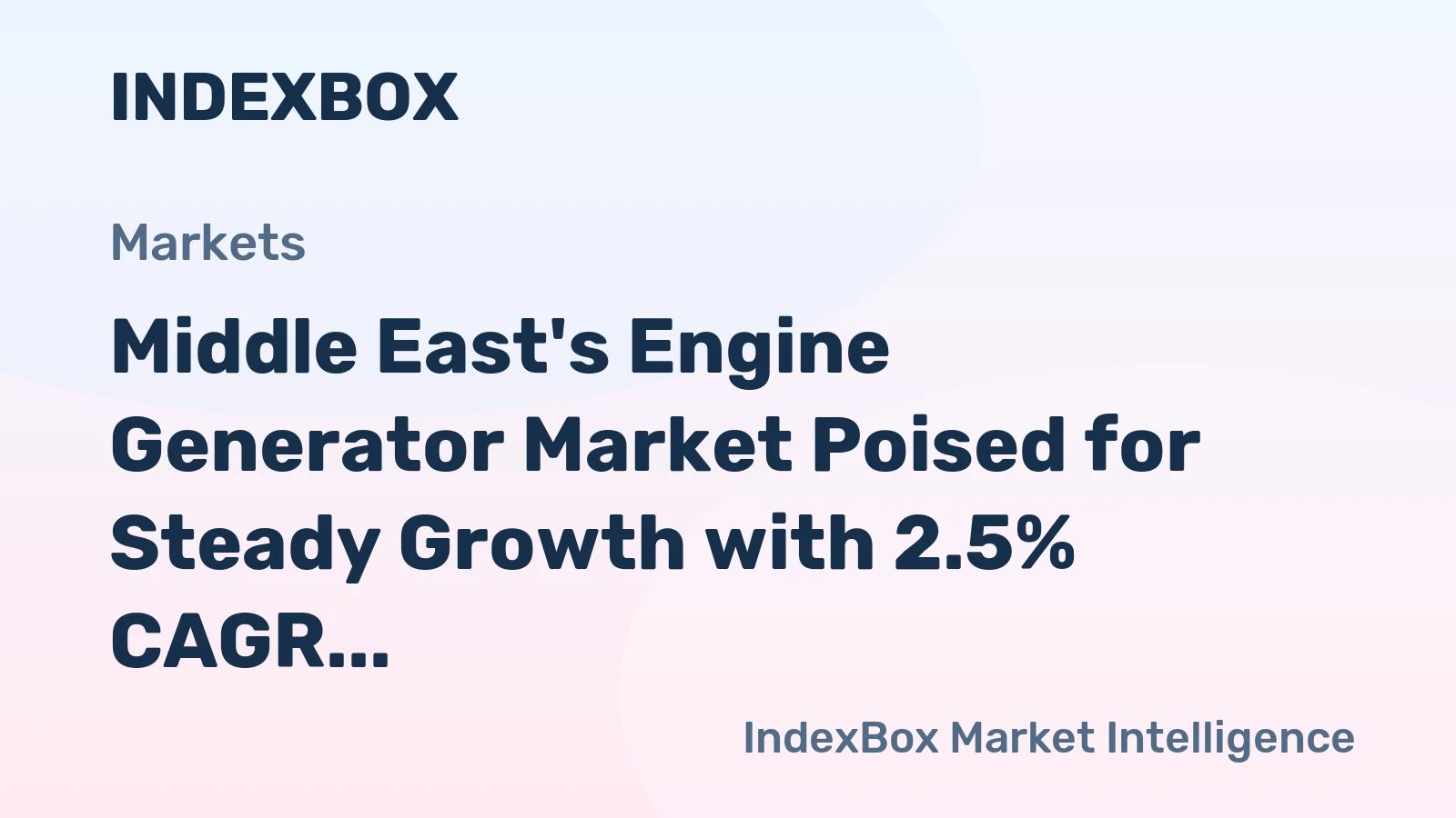 Middle East's Engine Generator Market Poised for Steady Growth with 2.5% CAGR in Value Through 2035