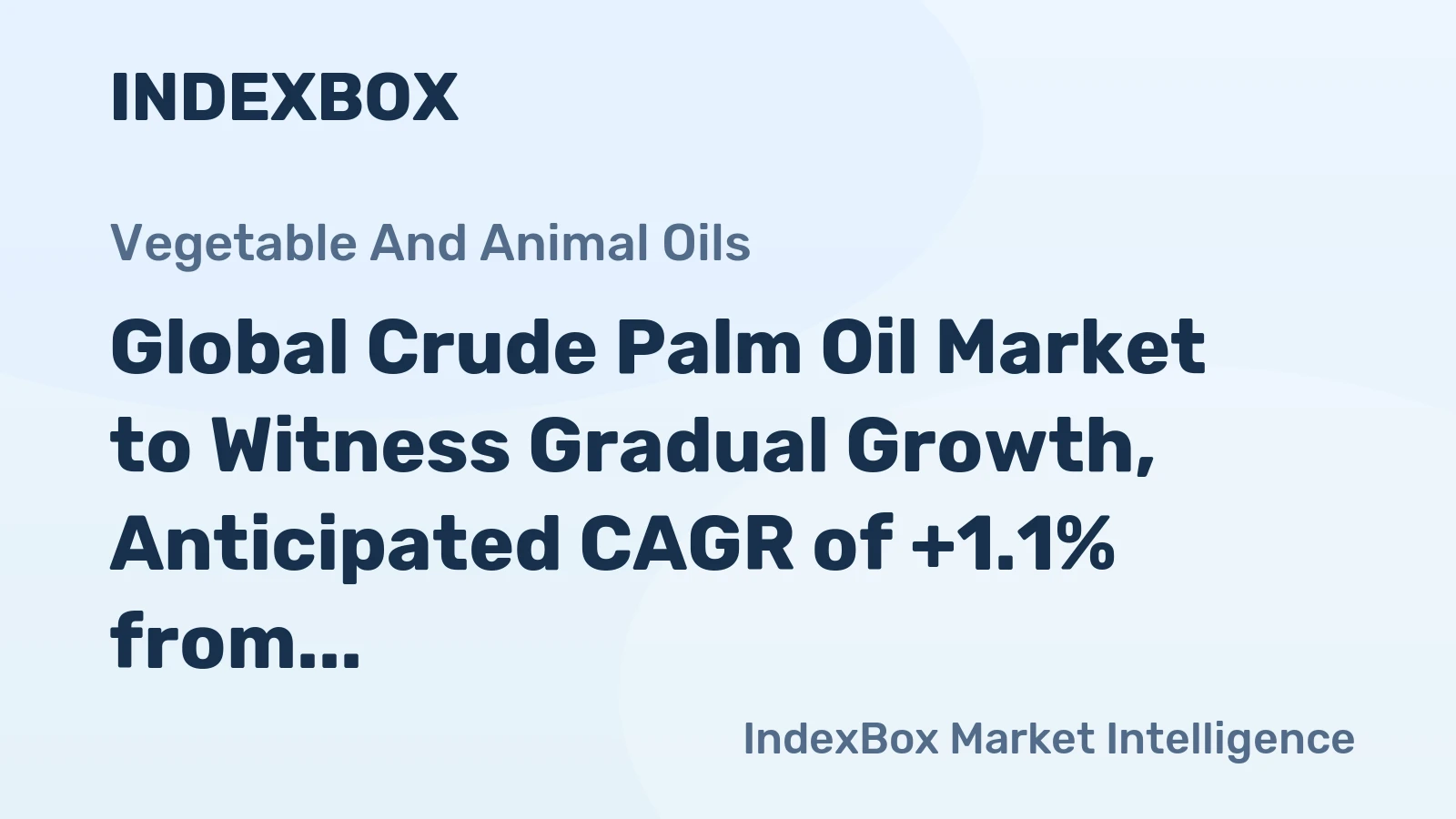 Global Crude Palm Oil Market to Witness Gradual Growth, Anticipated CAGR of +1.1% from 2024-2035