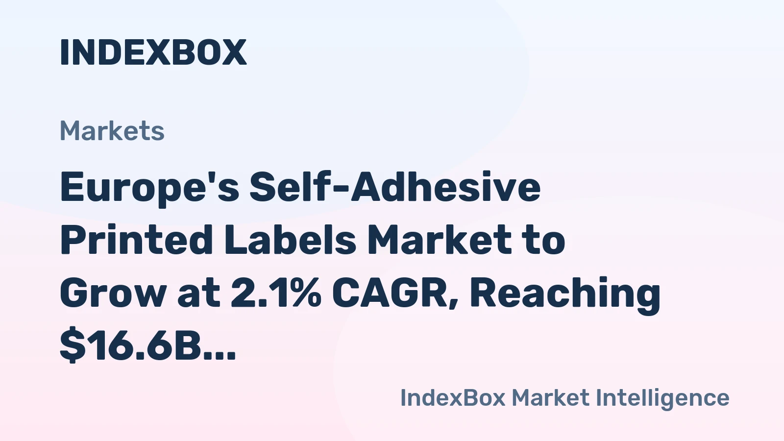 Europe's Self-Adhesive Printed Labels Market to Grow at 2.1% CAGR, Reaching $16.6B by 2035