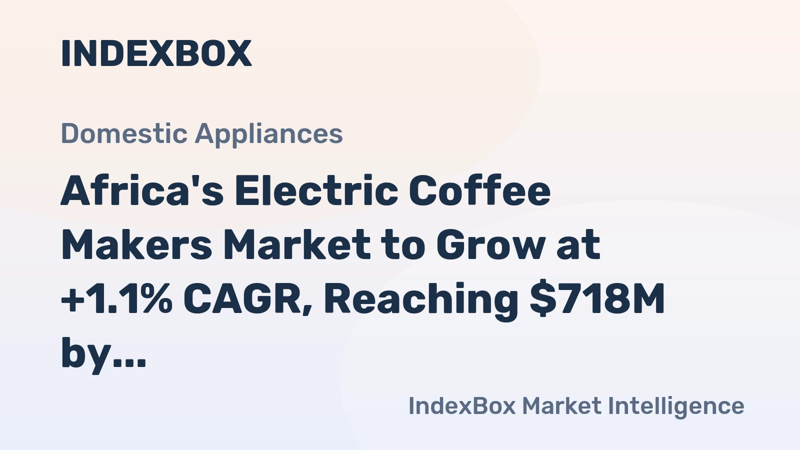 Africa's Electric Coffee Makers Market to Grow at +1.1% CAGR, Reaching $718M by 2035