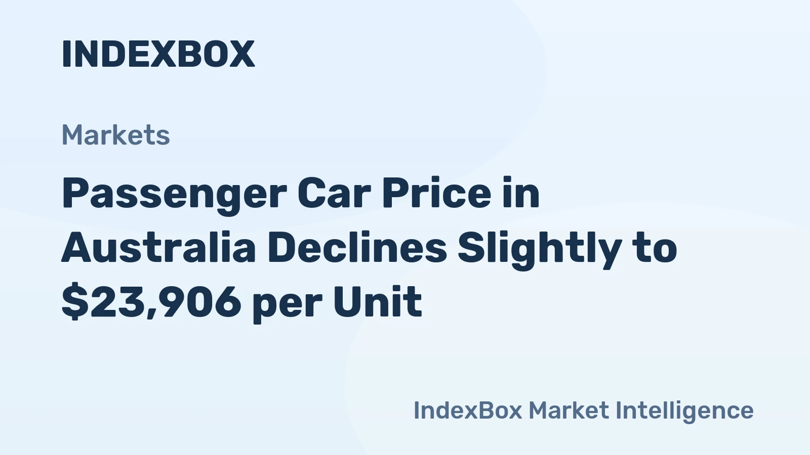 Passenger Car Price in Australia Declines Slightly to $23,906 per Unit