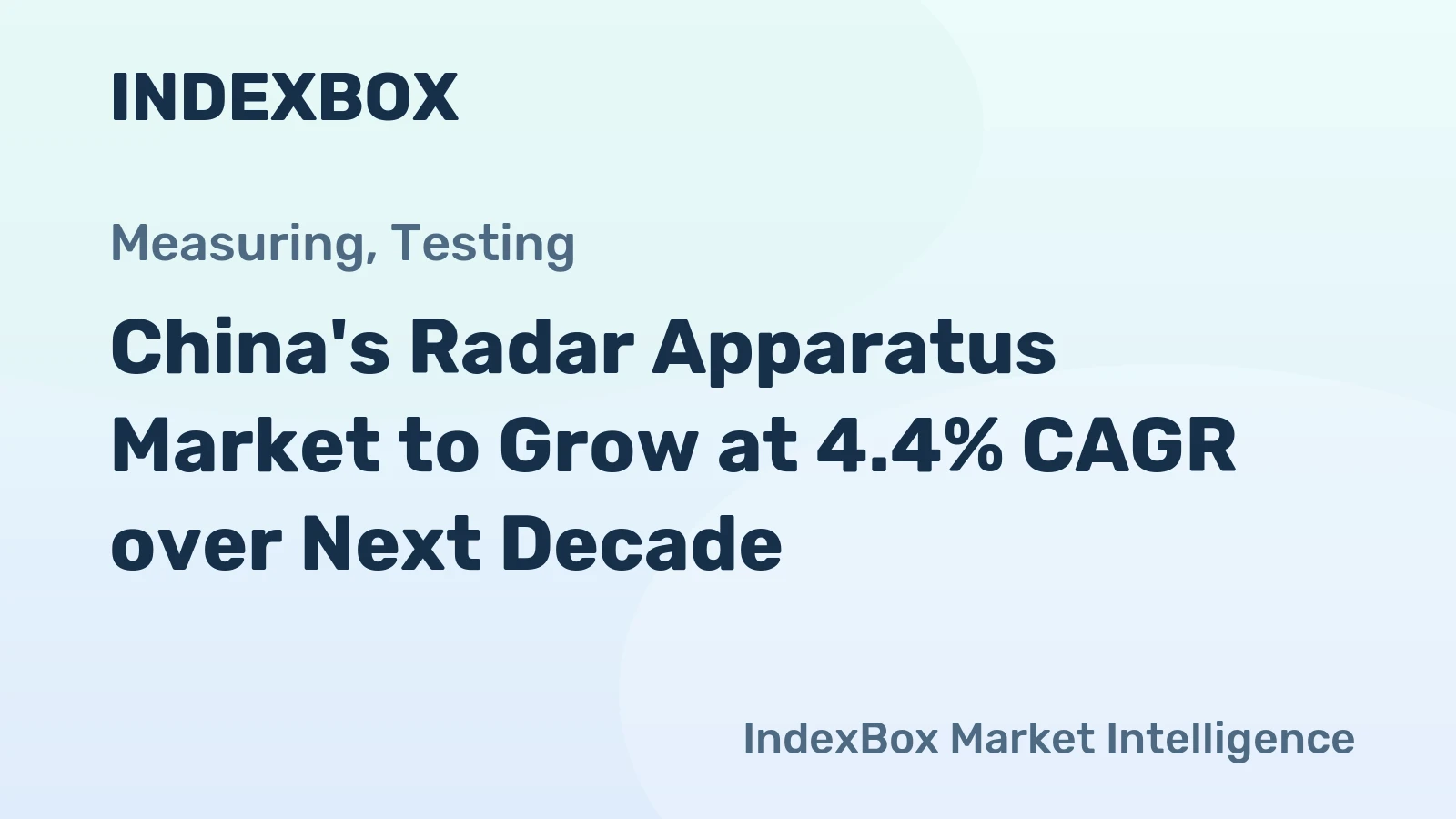 China's Radar Apparatus Market to Grow at 4.4% CAGR over Next Decade