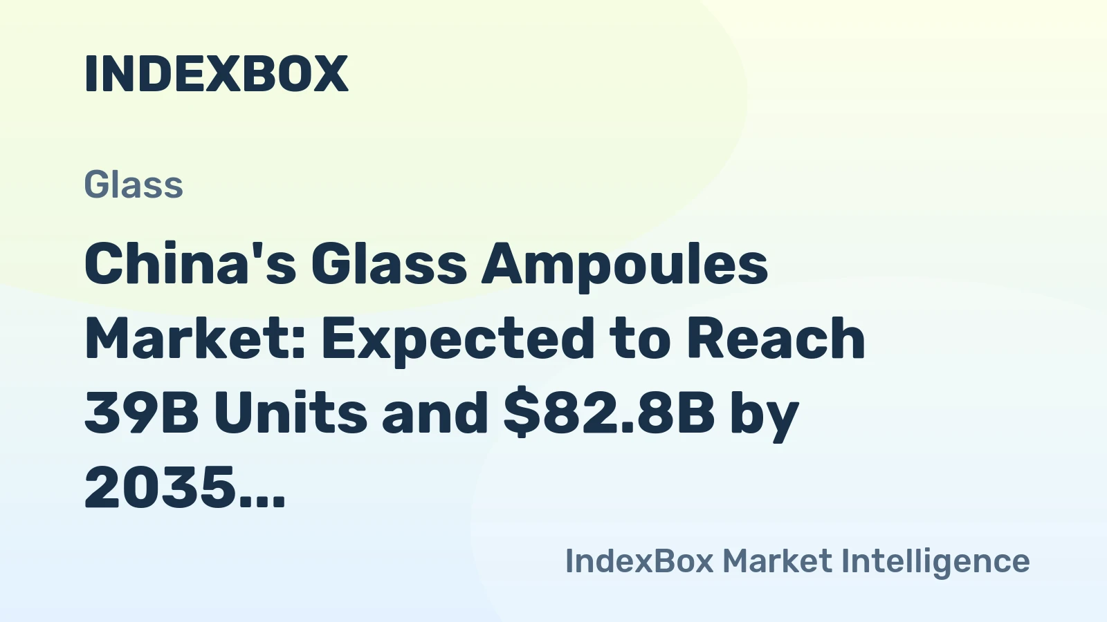 China's Glass Ampoules Market: Expected to Reach 39B Units and $82.8B by 2035