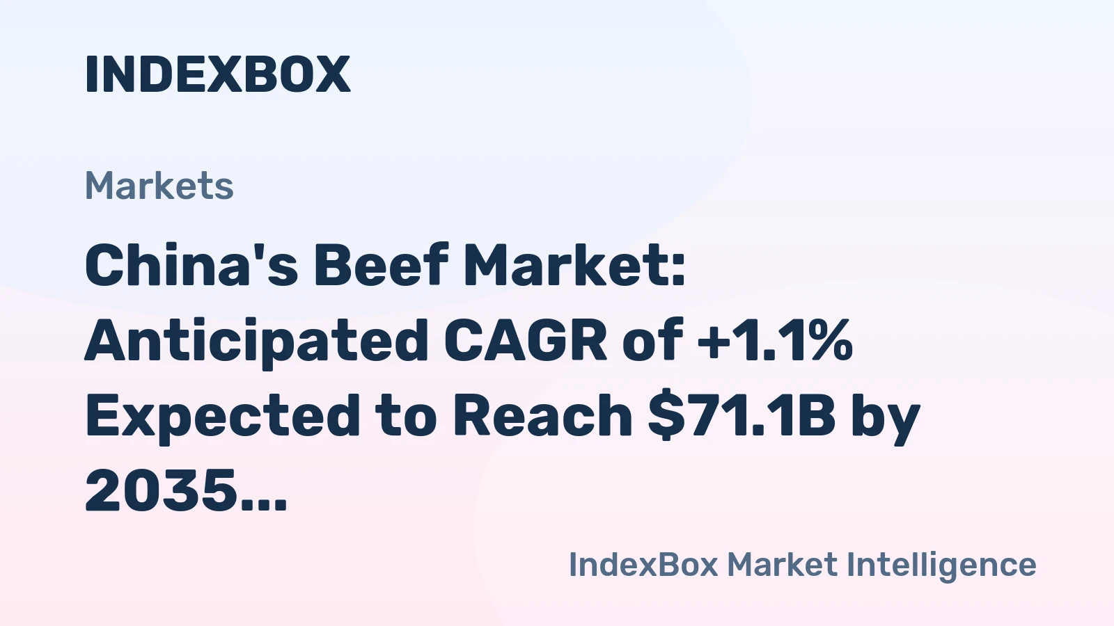 China's Beef Market: Anticipated CAGR of +1.1% Expected to Reach $71.1B by 2035