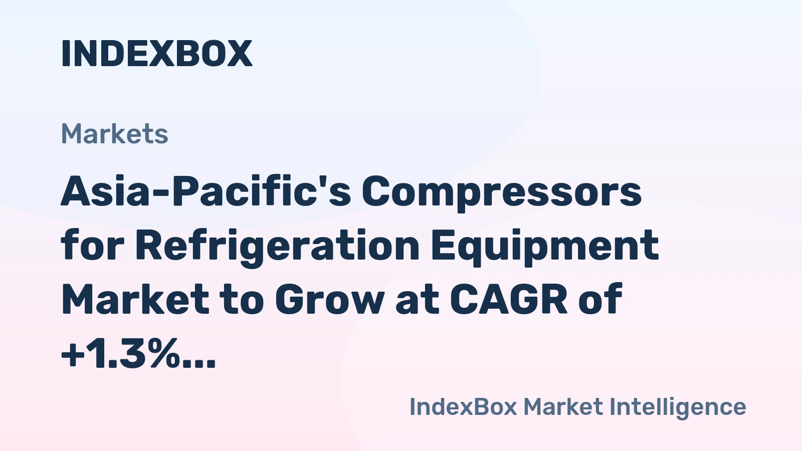 Asia-Pacific's Compressors for Refrigeration Equipment Market to Grow at CAGR of +1.3% as Demand Rises