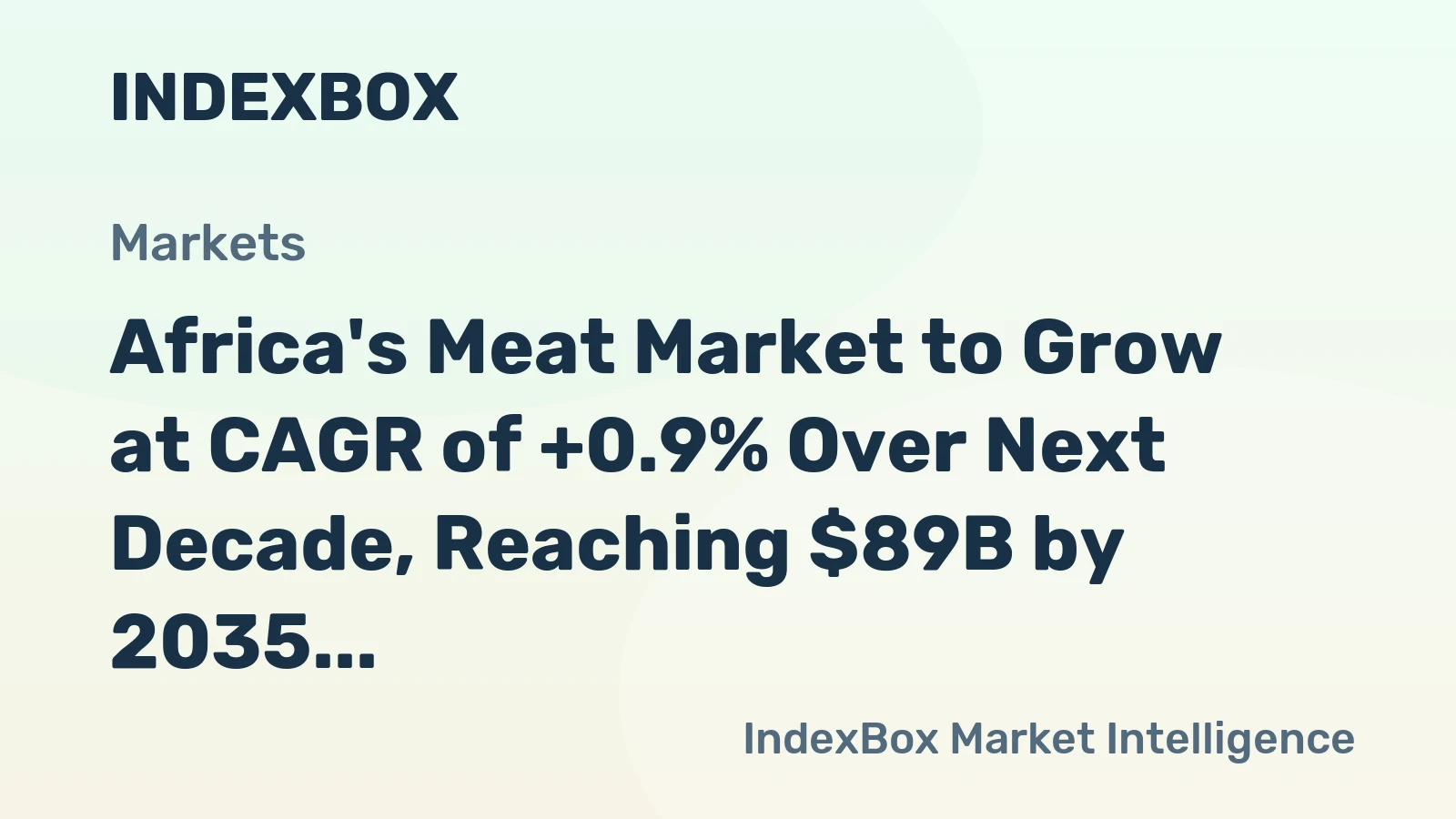Africa's Meat Market to Grow at CAGR of +0.9% Over Next Decade, Reaching $89B by 2035