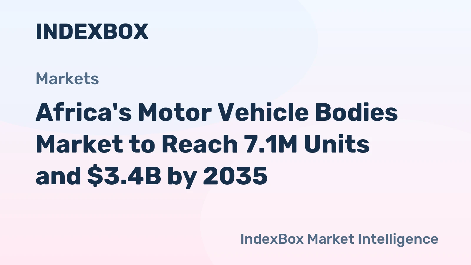 Africa's Motor Vehicle Bodies Market to Reach 7.1M Units and $3.4B by 2035