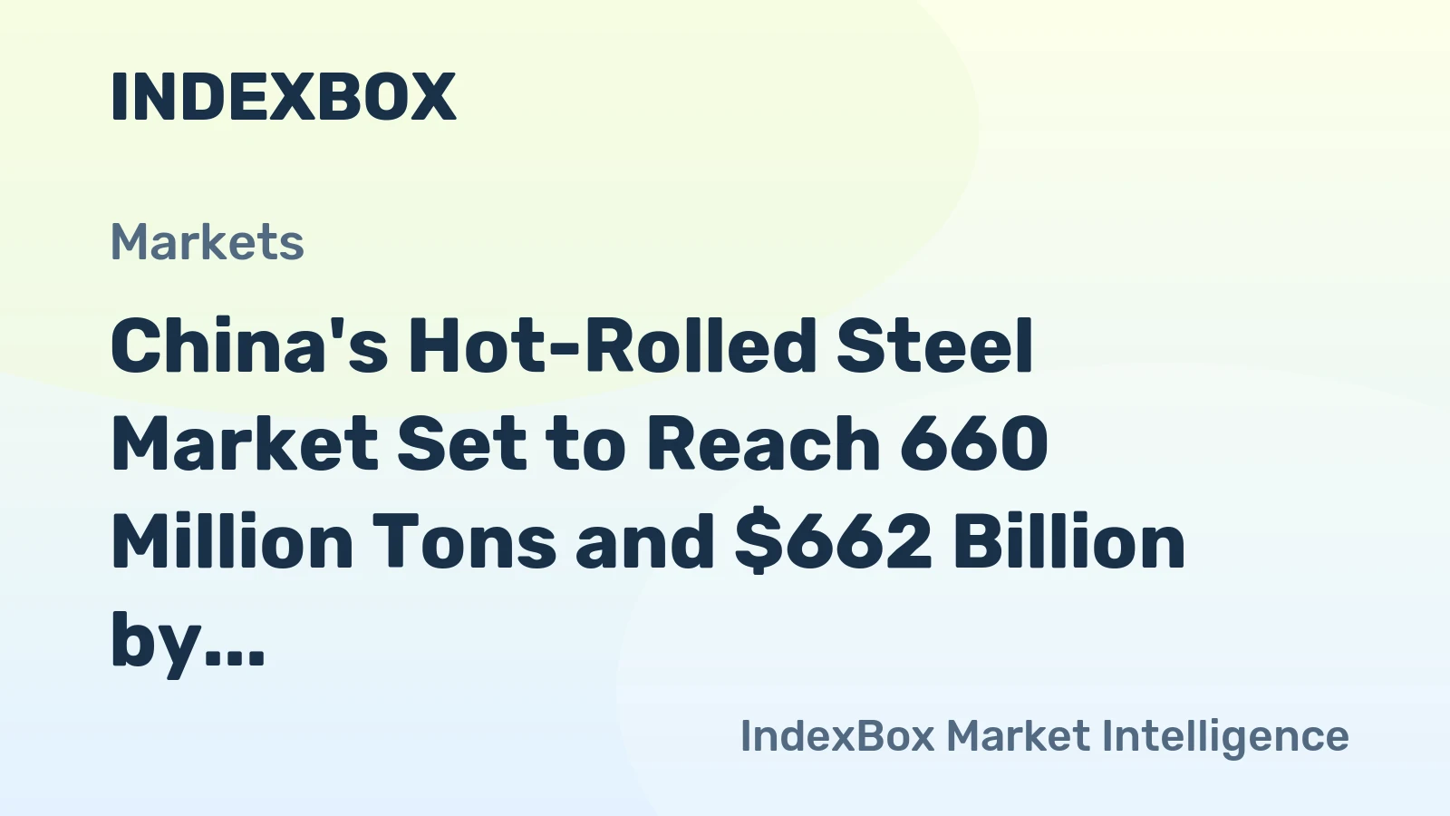 China's Hot-Rolled Steel Market Set to Reach 660 Million Tons and $662 Billion by 2035