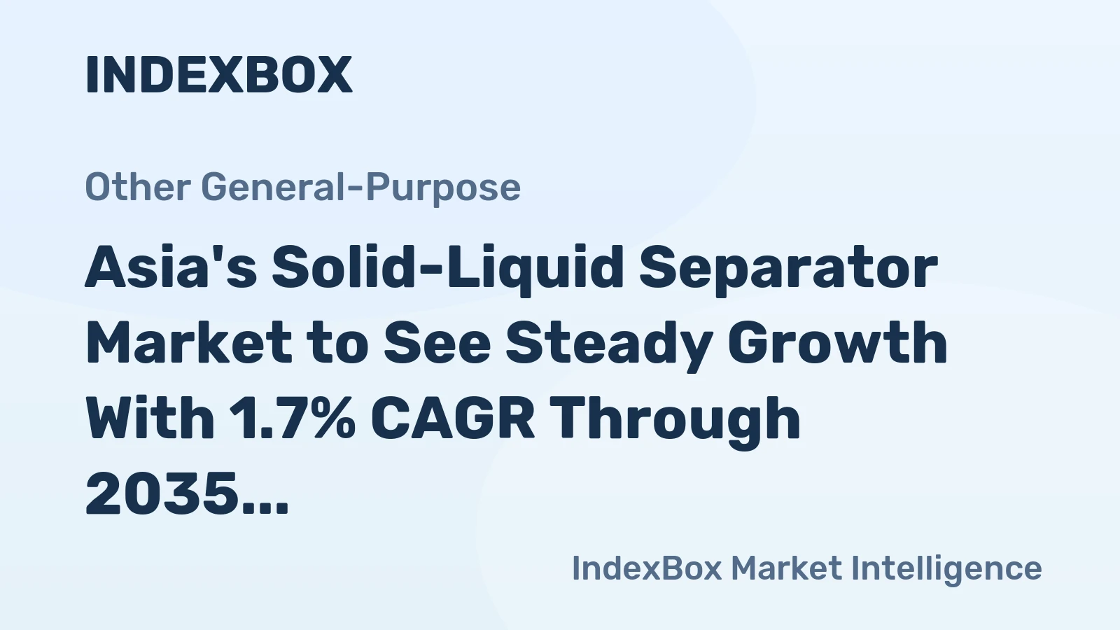 Asia's Solid-Liquid Separator Market to See Steady Growth With 1.7% CAGR Through 2035